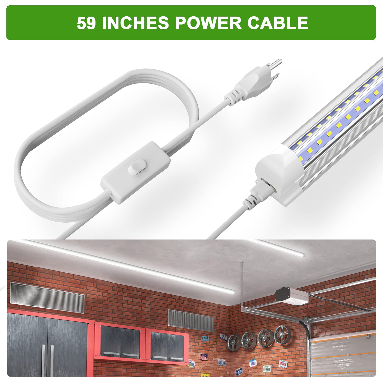 Snapklik.com : LED Shop Light 8FT, 72W 5000K Daylight White, 9360LM ...