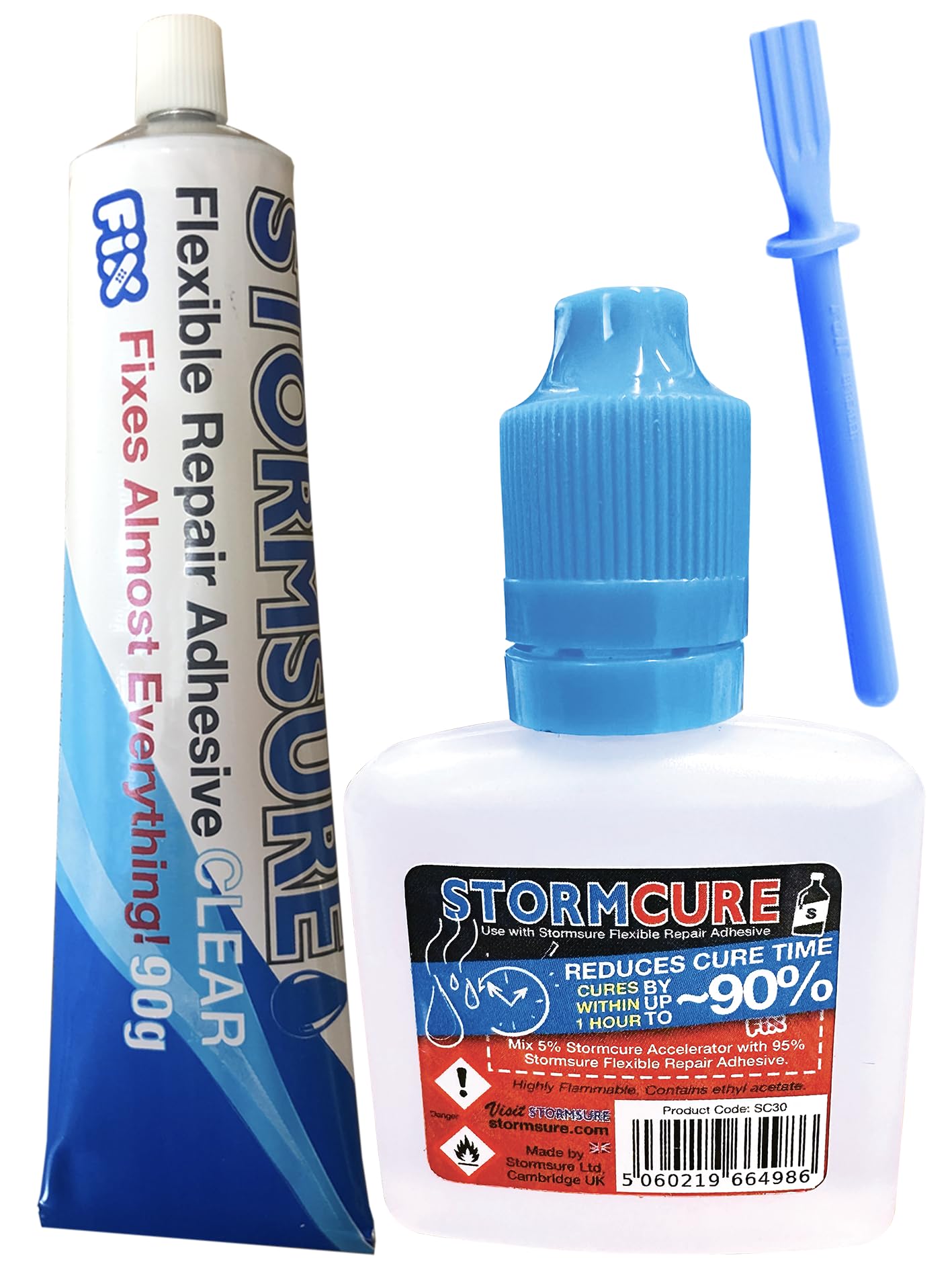 Stormsure Flexible Repair Adhesive Kit - 90g Clear + 30ml Stormcure ...
