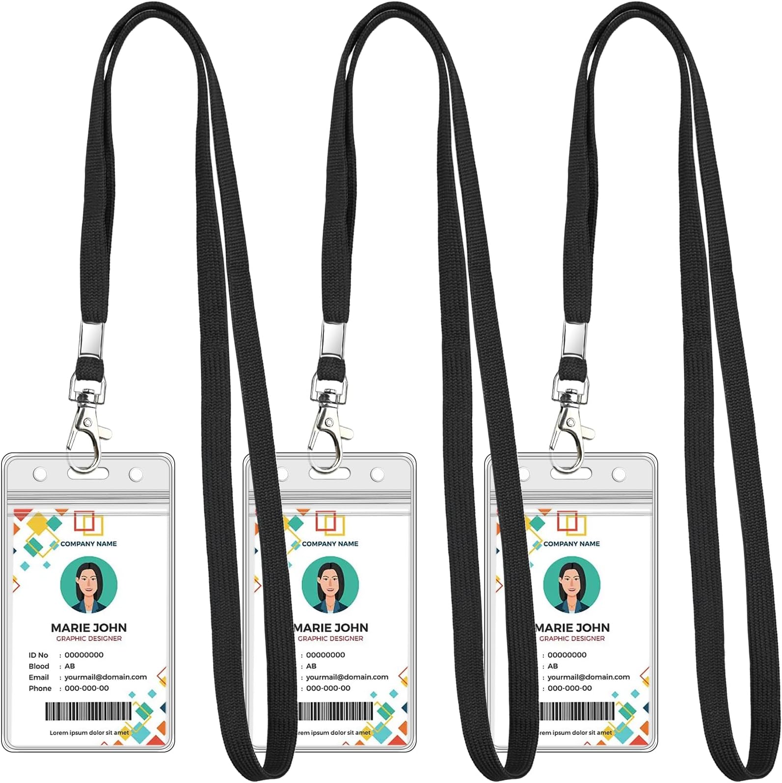 Amazon.com : ID Badge Holder with Lanyard, 10 Sets Clear Name Badge ...