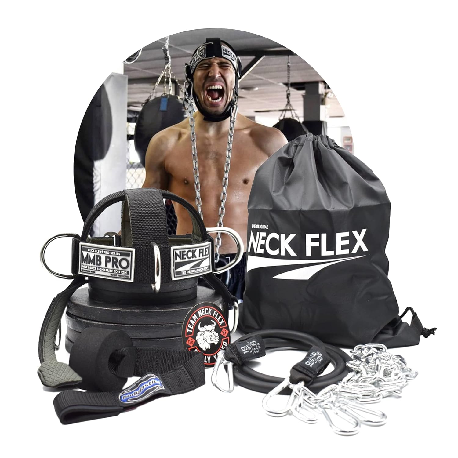 Neck Flex - MMB Pro Series, Neck Muscle Trainer Kit, Functional Trainer ...