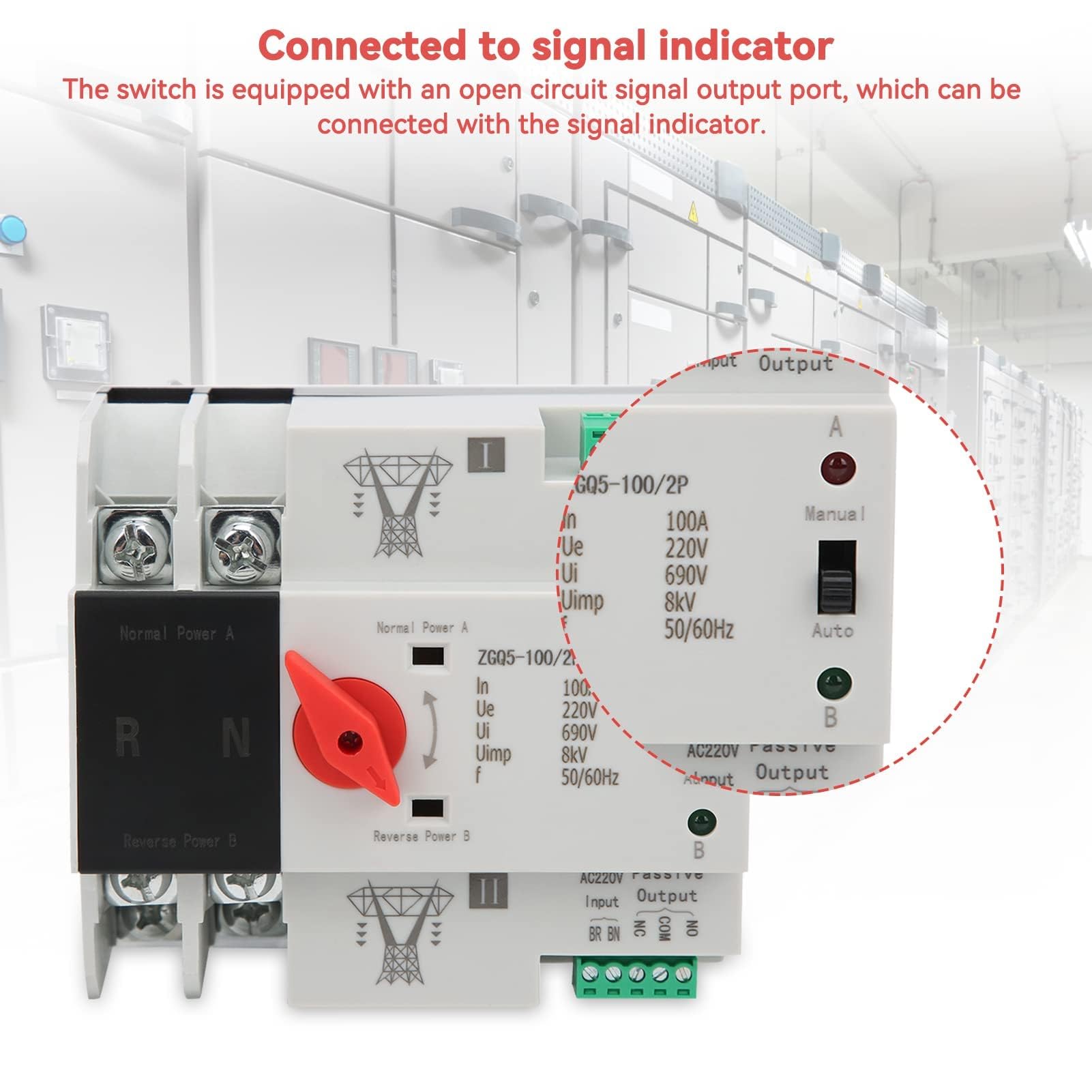 Ecobee Sensor CNC 3P Din Rail ATS Dual Power Automatic Transfer Switch ...