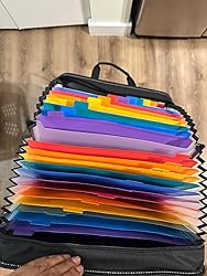 Amazon.com : SEEKIND Accordian File Organizer with Handle,26 Pockets Expanding File Folder ...