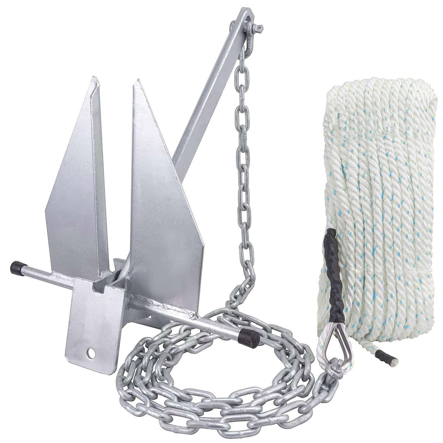 Danforth Anchor With Nylon Rope And Chain Young Marine Fluke Anchor Kit ...