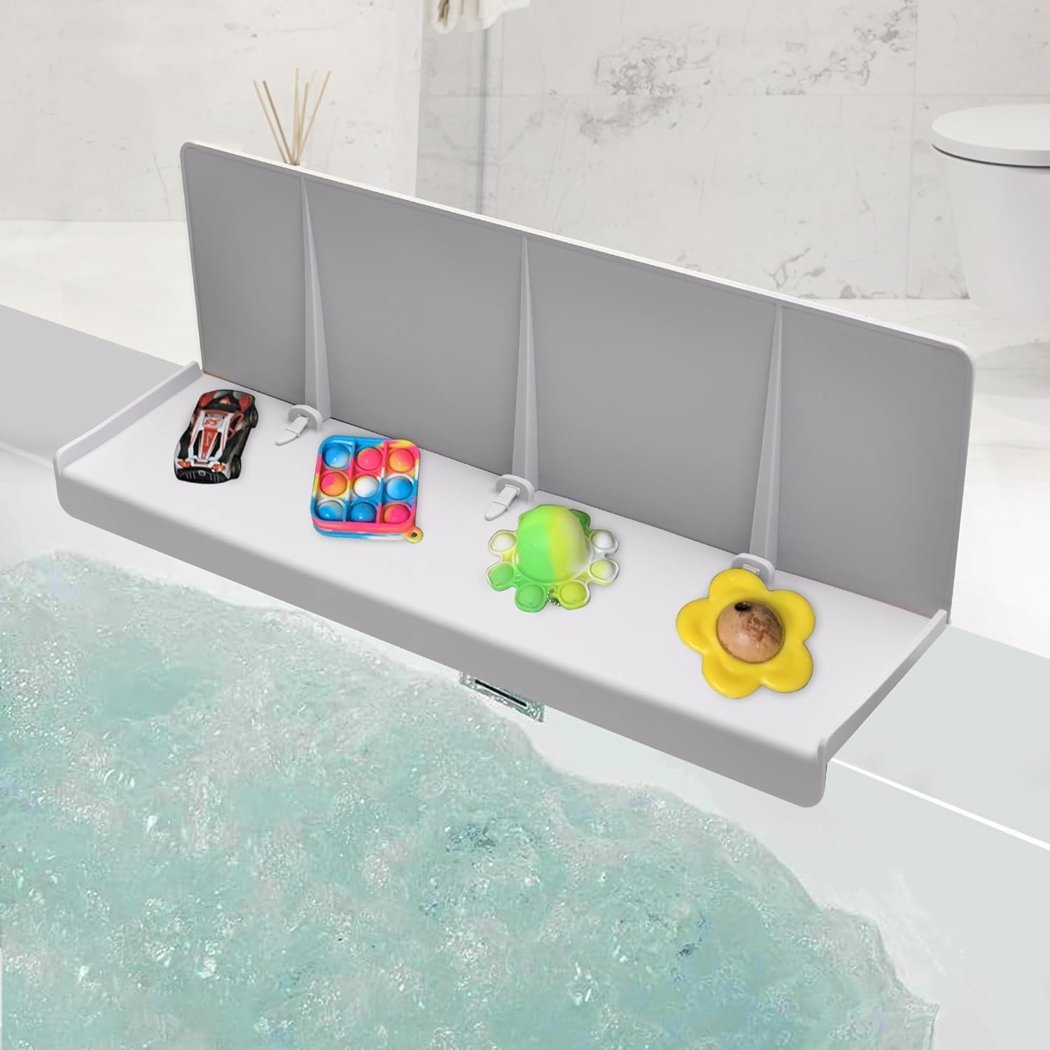 Amazon.com: Gosmol Bathtub Splash Guard for Tub Kids Play Shelf Area ...