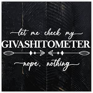 Amazon.com: Let Me Check My Givashitometer Nope Nothing Canvas Wall ...