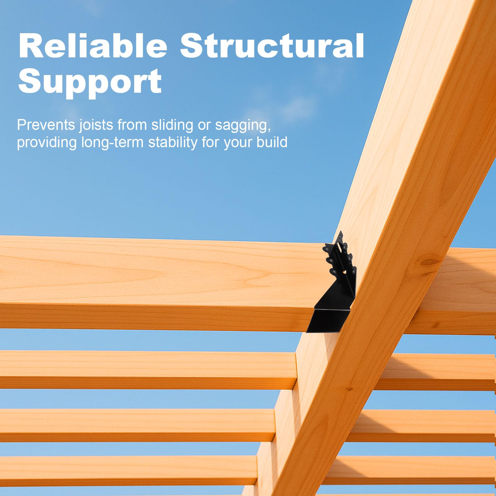 Snapklik.com : 25 Pcs 2x6 Joist Hangers For Wood, 20 Gauge Black Powder ...