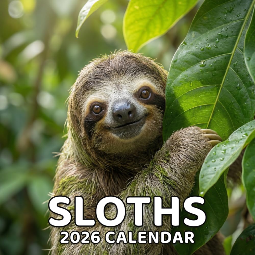 Amazon.com: Sloth Calendar 2026: Cute Sloths Photography: Calendars ...