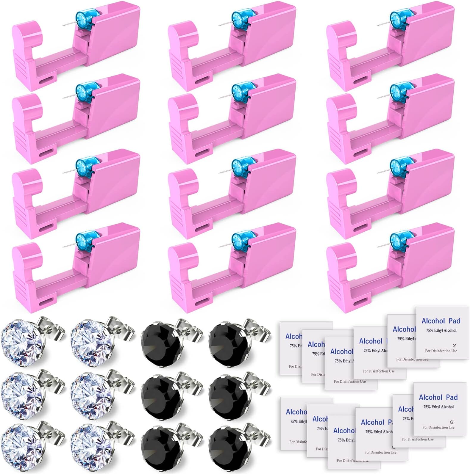 Amazon.com: Self Ear Piercing Gun Kit - 36 Pieces with 12 Guns, 6 ...