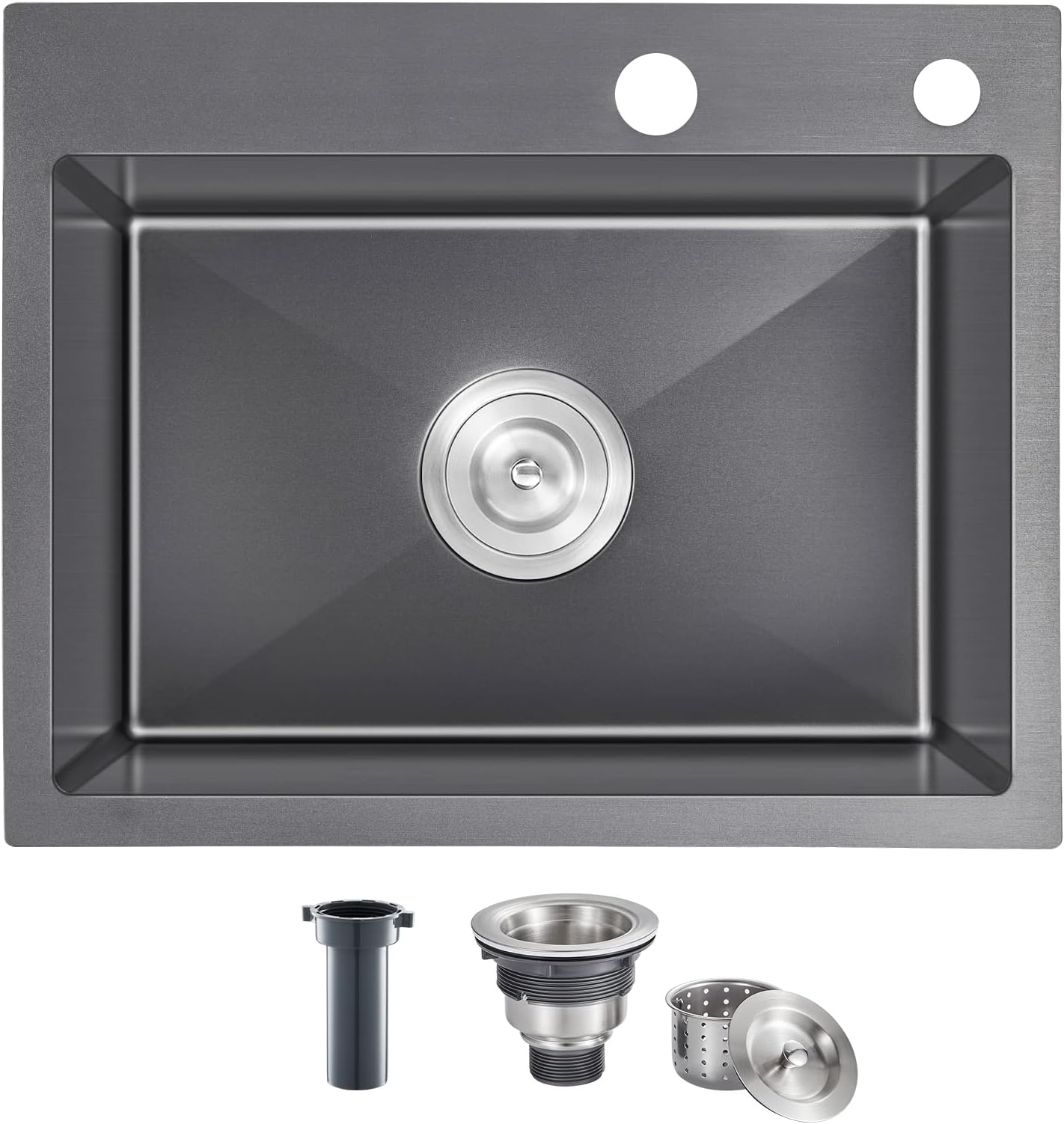 KINGO HOME 22x18 Inch Black Kitchen Sink,Drop In 16 Gauge RV Small ...