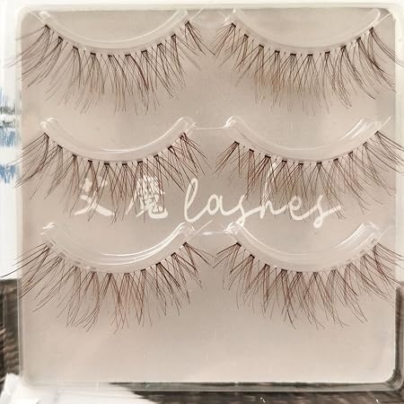 Amazon.com: ORD Natural Brown False Lashes 3D Light Medium Brown Color ...