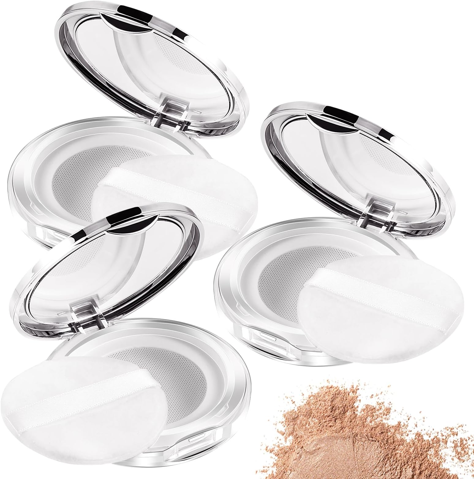 Amazon.com : Jspupifip Loose Powder Container, 3 Pieces Compact Powder ...