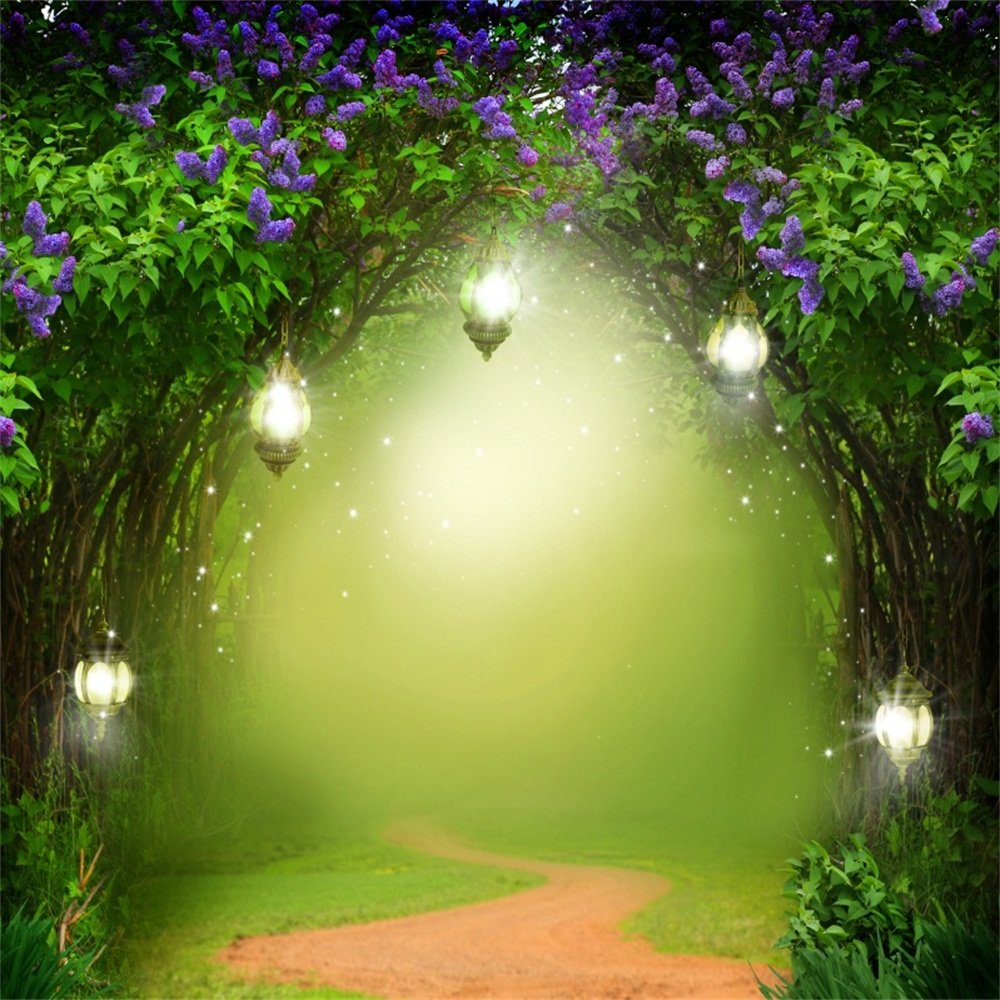 Buy OFILA Enchanted Garden Background 6.5x6.5ft Backdrop Enchanted ...