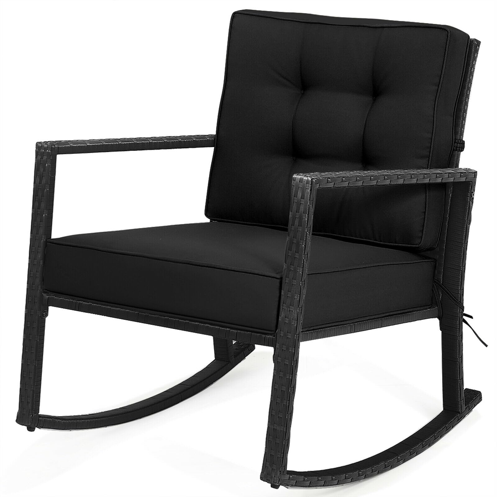 Amazon.com: UJOYPAD Patio Wicker Rocker Chairs,Outdoor Single Glider ...