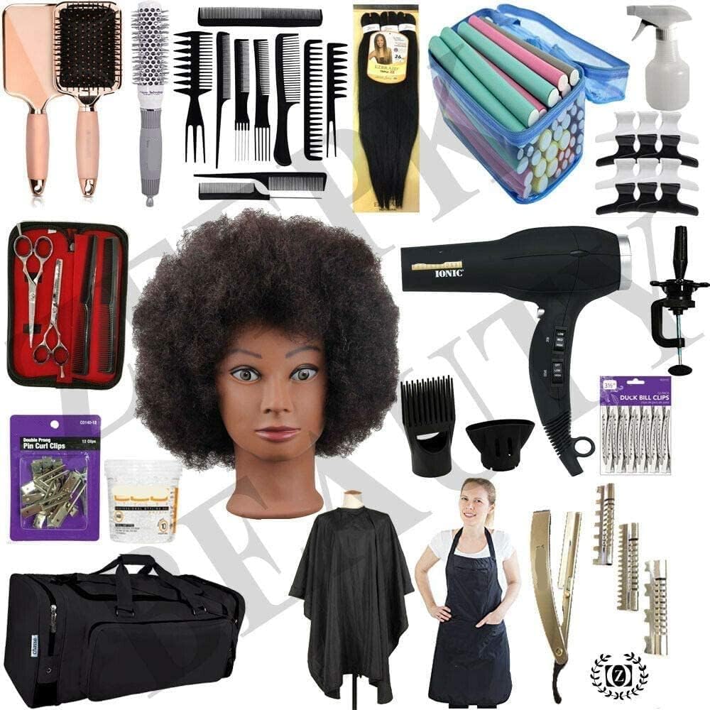 Amazon.com : 18 pcs Natural Hair Care & Braiding Cosmetology Student ...