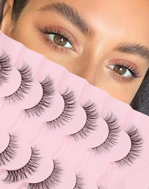 Amazon.com: Frihappy Lashes Natural Look False Eyelashes Wispy Lashes ...