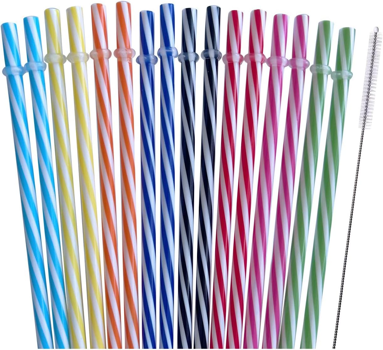 Amazon.com: 25pcs BPA Free Reusable Straws with a brush, 9" Long Hard ...