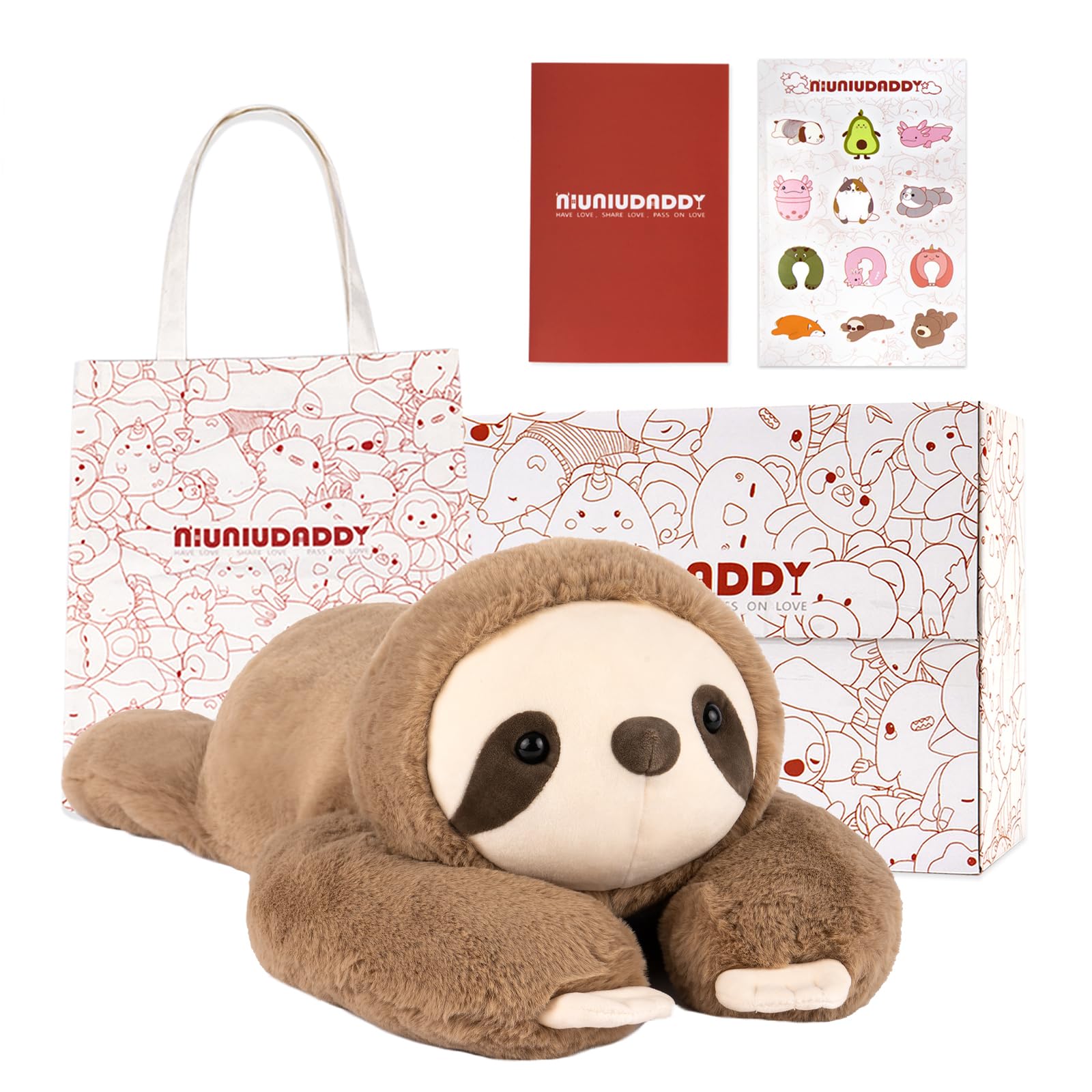 Amazon.com: Niuniu Daddy 26" | 5LB Sloth Weighted Stuffed Animals for ...