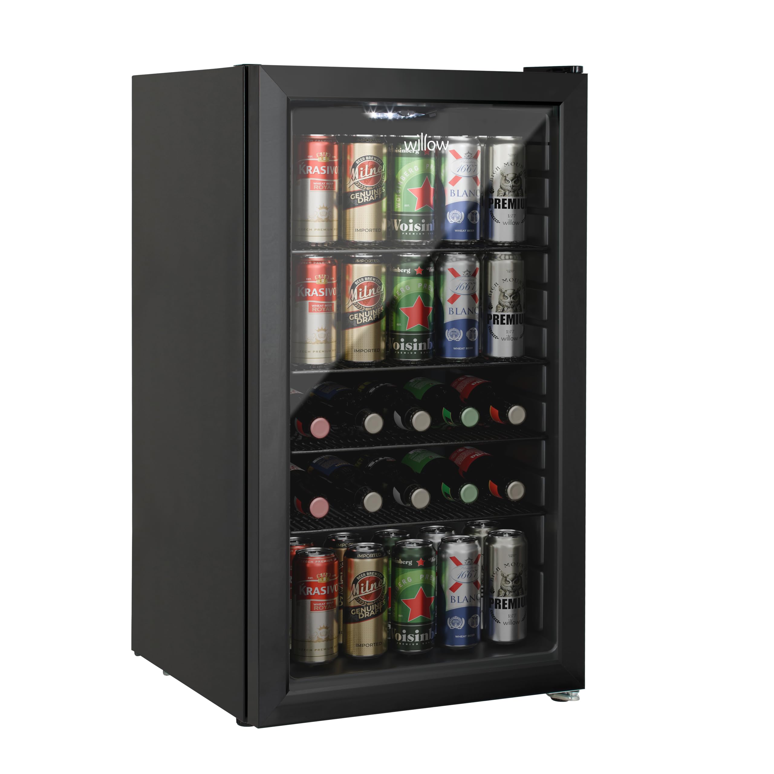 Willow WBC98B 98L Freestanding Undercounter Beverage Cooler with Triple ...