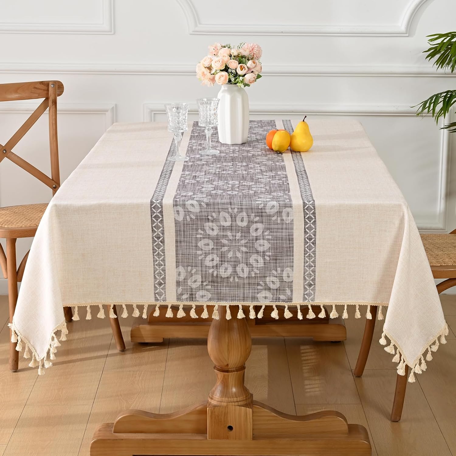 Amazon.com: Yinhua Grey Table Cloth Rectangle Table, Spillproof ...