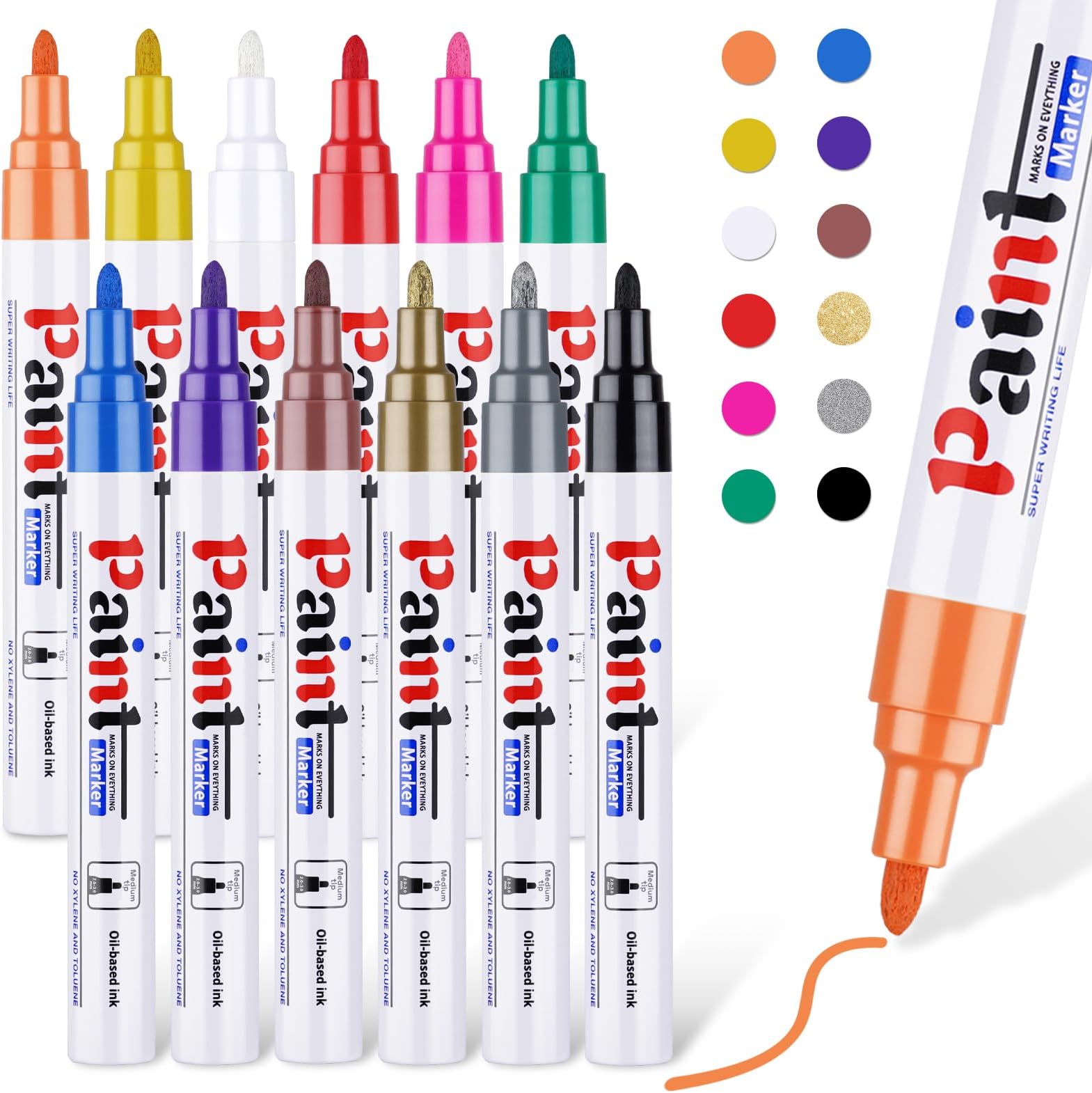 STANBLUE Paint Pens Paint Markers : 8 Coloured Oil-Based Waterproof ...