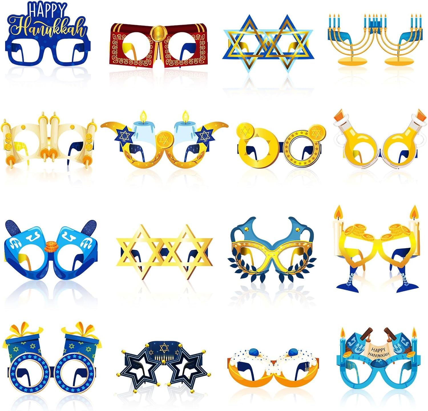 Amazon.com: Capoda 32 Pcs Happy Hanukkah Party Decorations Paper ...