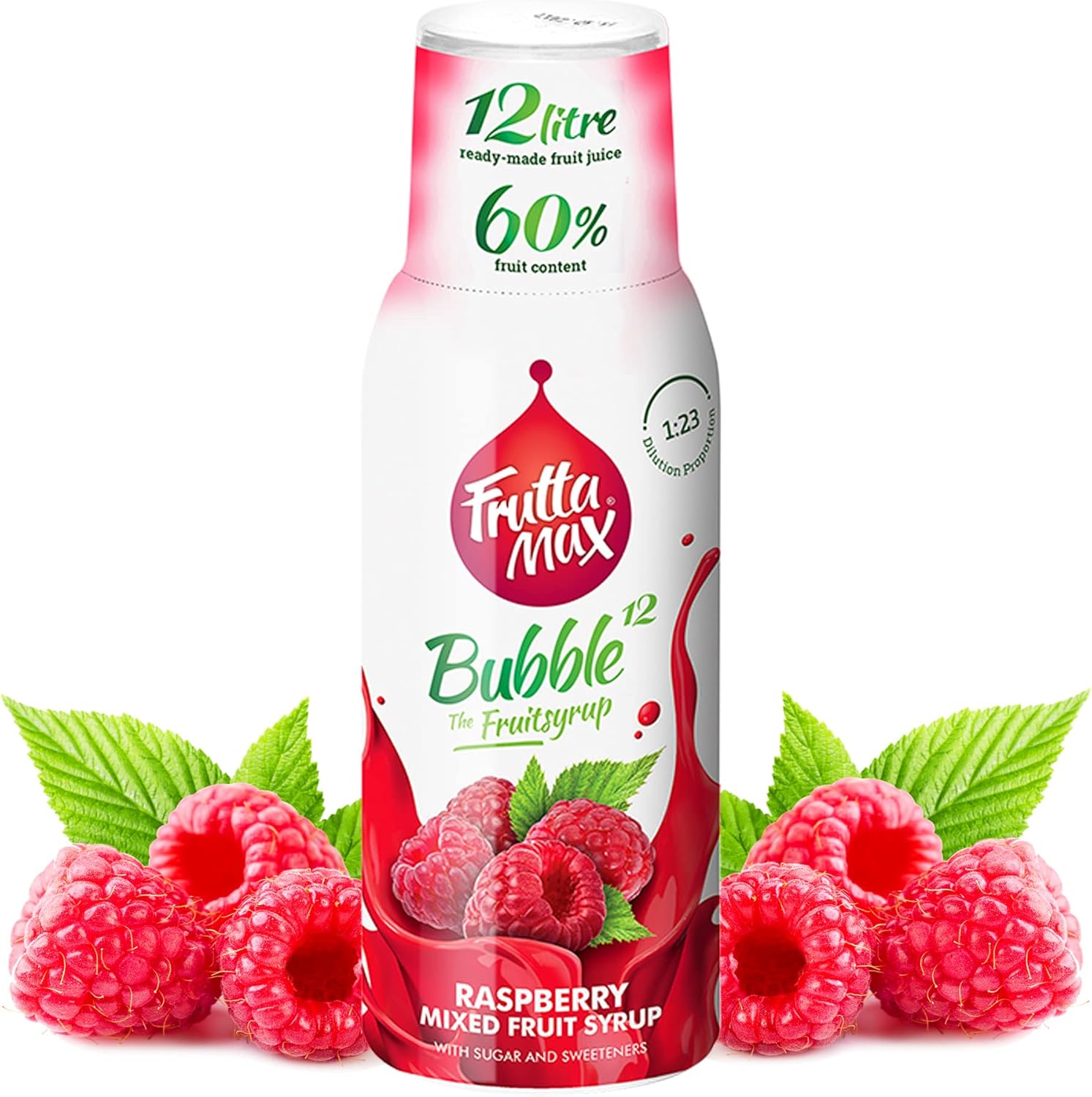 FruttaMax Raspberry Syrup | Less Sugar | 60% Real Fruit Concentrate ...