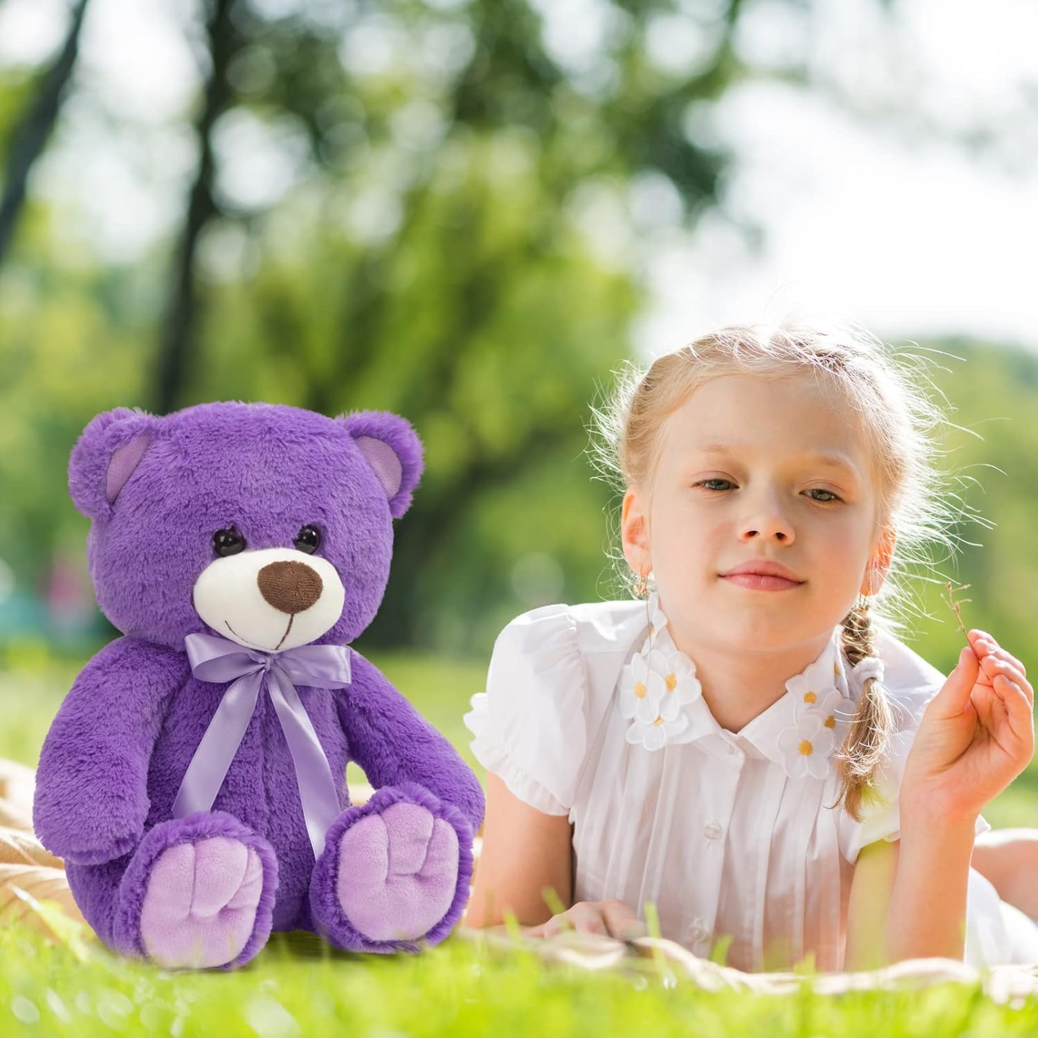 WENMOTDY Oso de peluche súper color para niños novia familia morado 14 ...