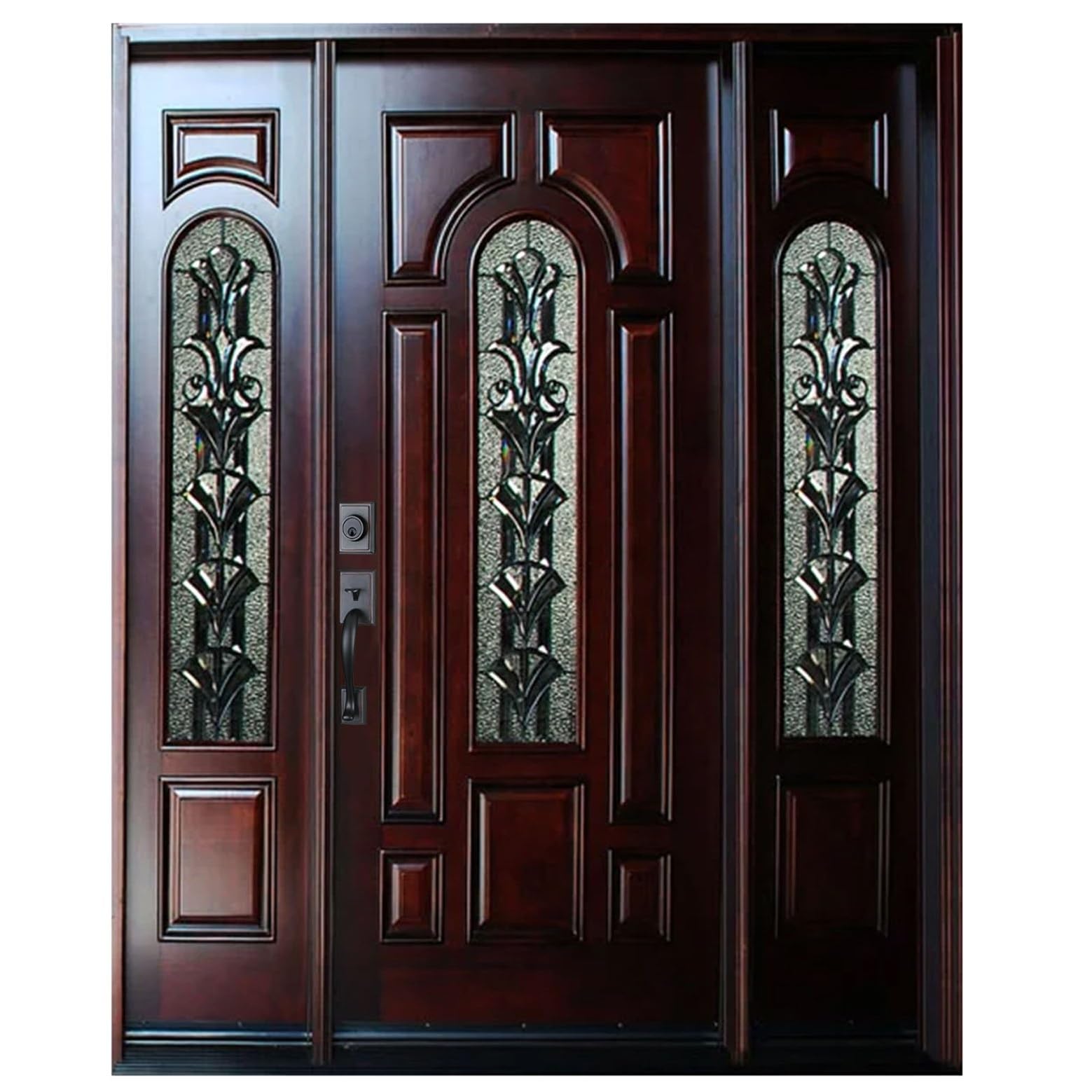 BGW Doors - Exterior Wood Door with Arched Glass Pre-Hung Pre-Finished ...