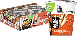 CHEF WOO Chef Woo - Fideos en taza de ramen con sabor a pollo asado, 2. ...