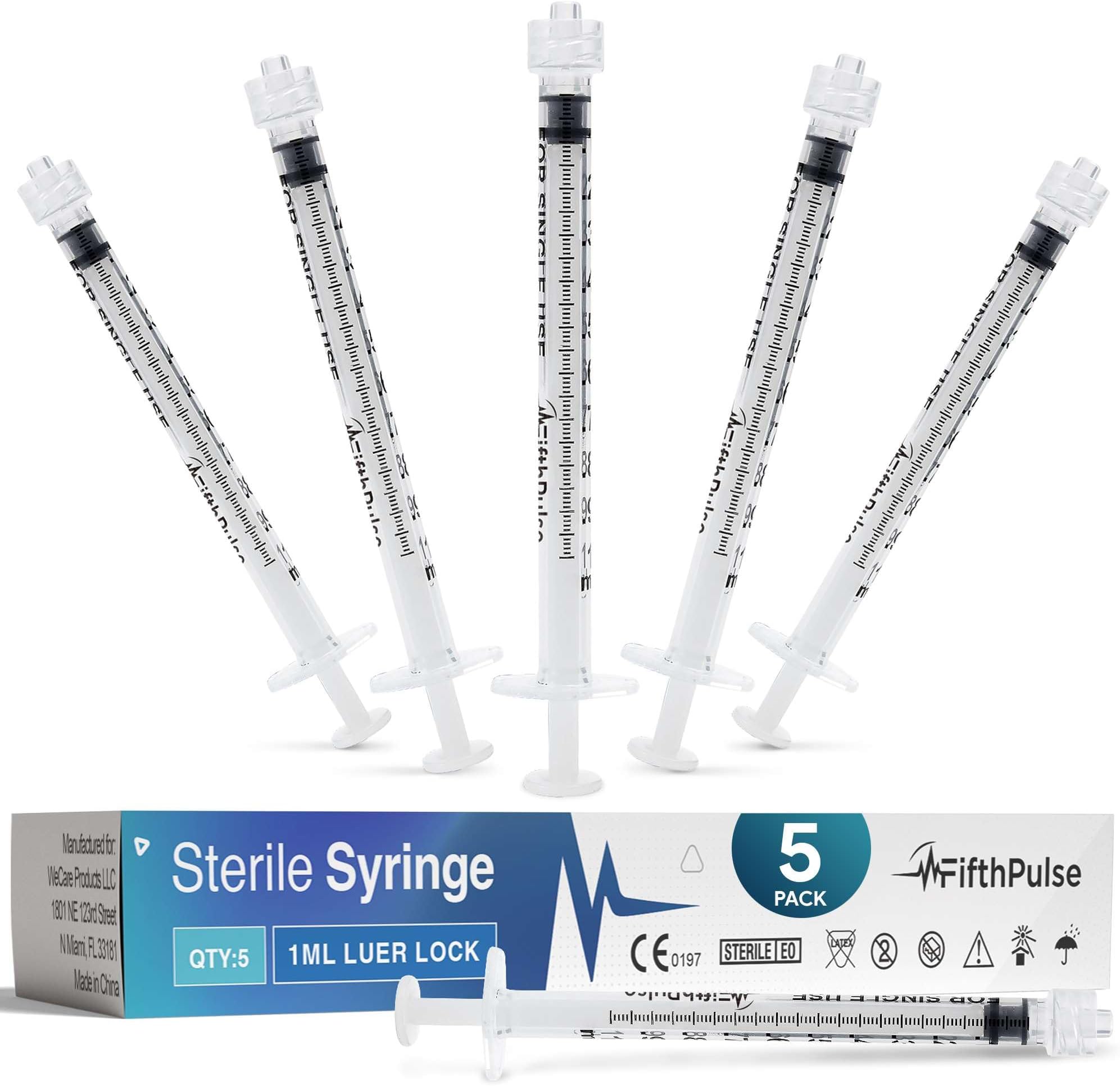 Amazon.com: 1 ml Syringe without Needle - 5 Pack of Individually ...