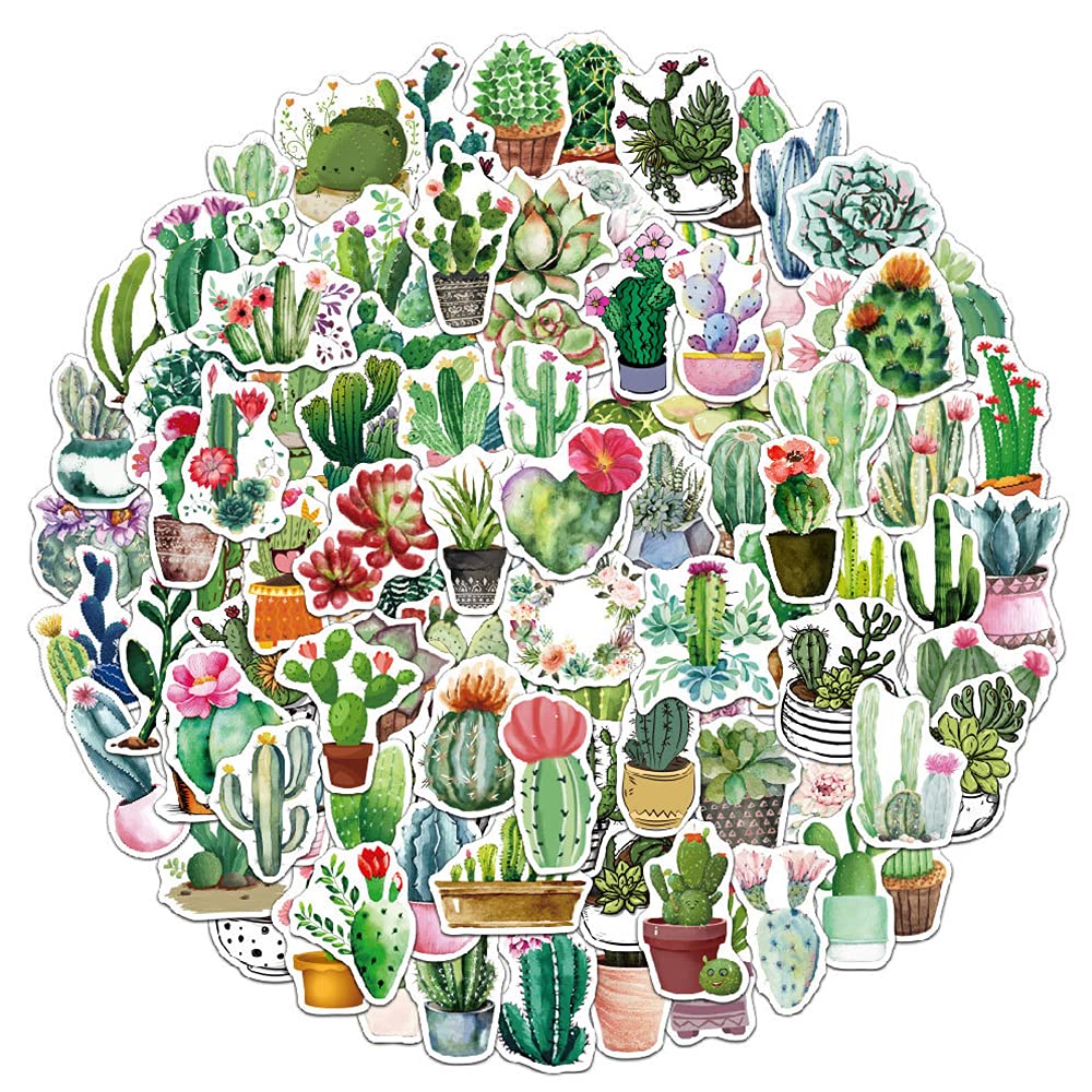 Amazon.com: koboome 100 Pcs Green Plant Stickers, Cactus Stickers Vinyl ...