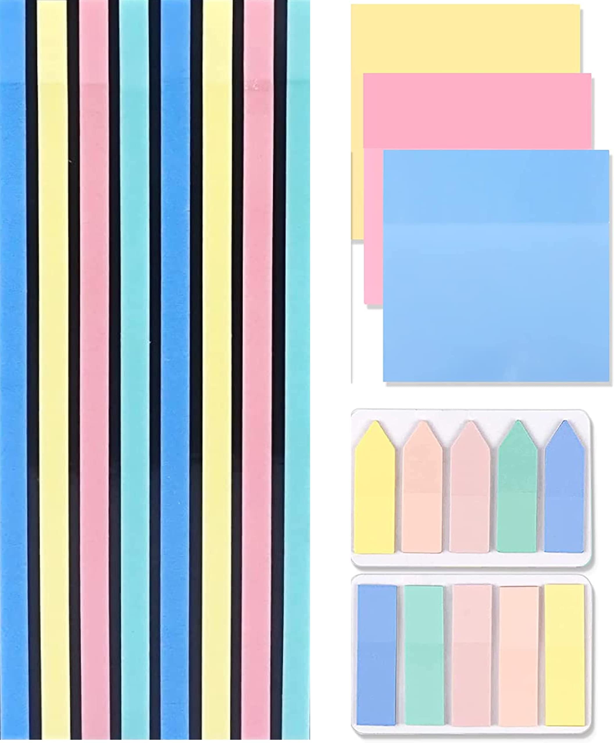 R H lifestyle Transparent Long Page Neon Highlighter Strips Sticky ...