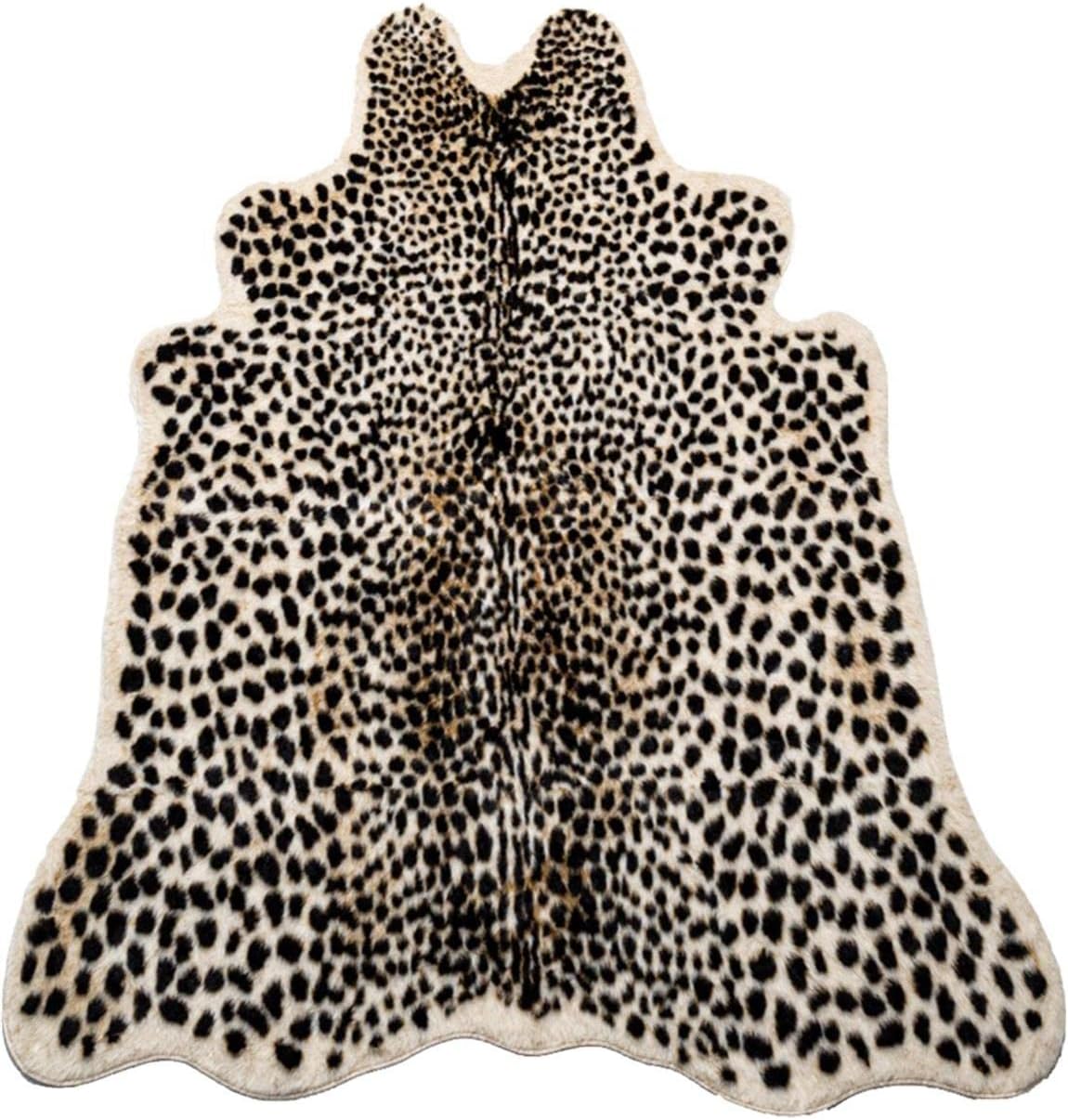 Large Size Leopard Print Rug 5.2 x 6.6 Feet Faux Fur Leopard Hide Rug ...