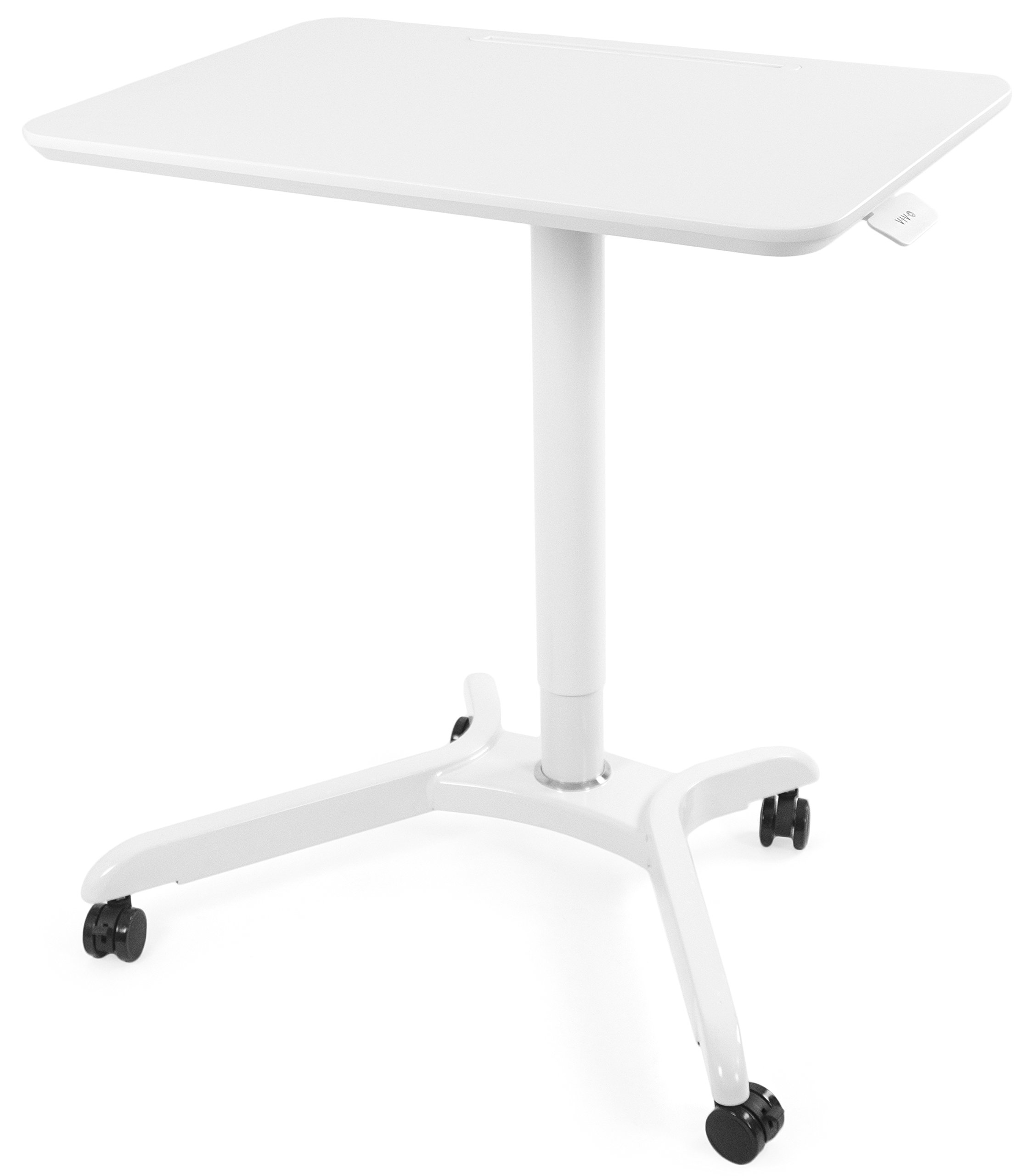 Buy VIVO White Rolling Sit Stand Mobile Trolley Presentation Cart ...
