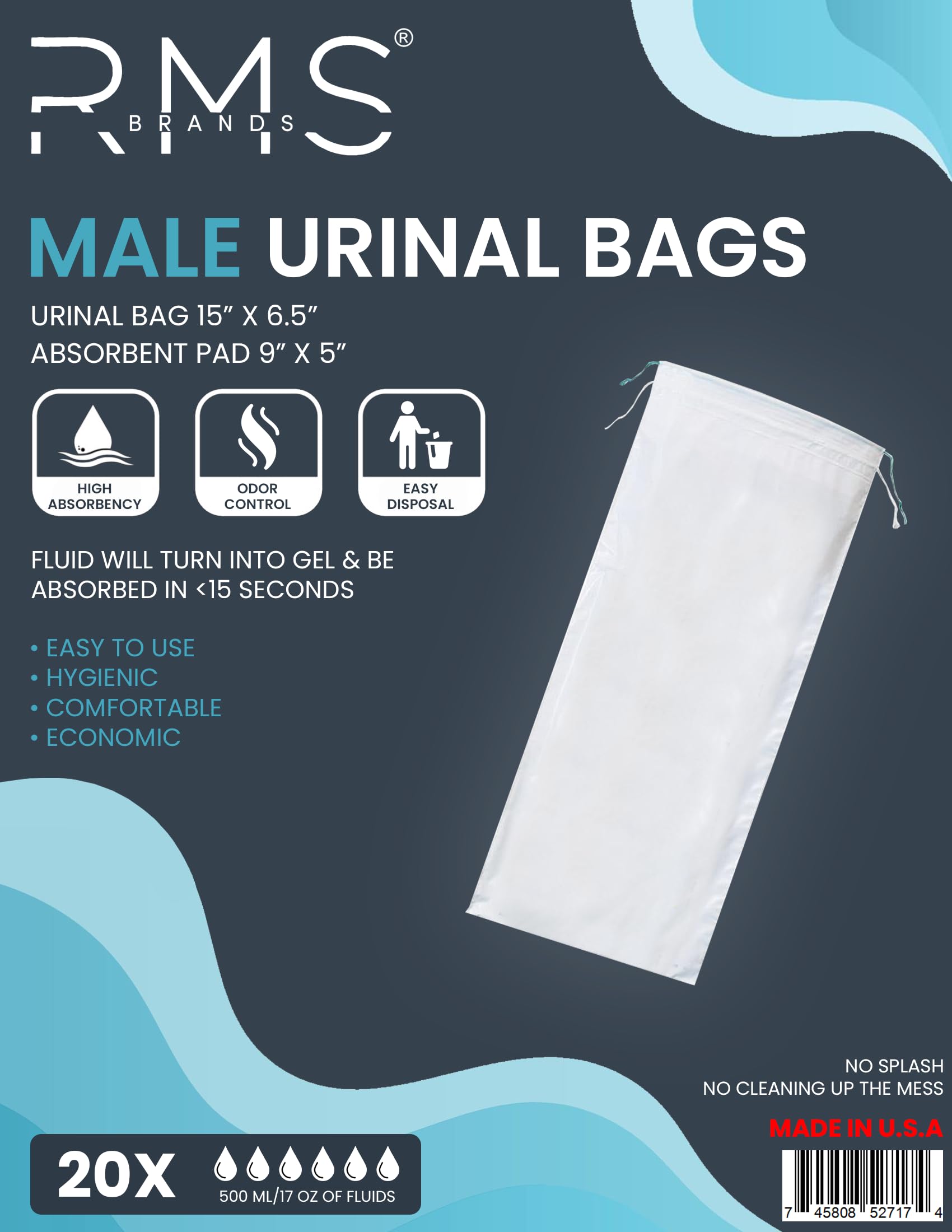 Amazon.com: RMS BRANDS Male Urinal Bags, Medical Grade with High ...