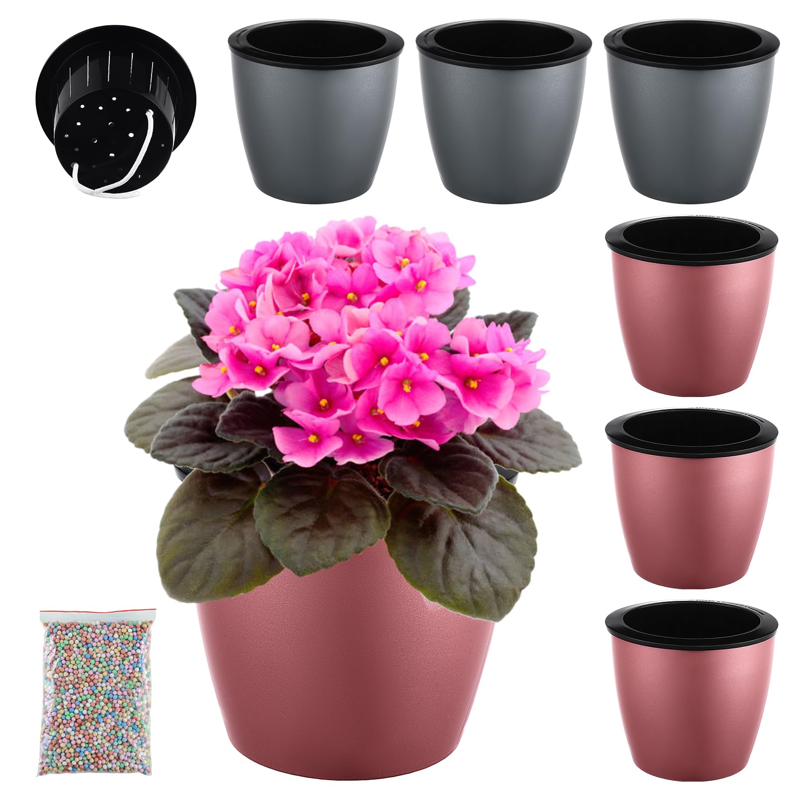 Snapklik.com : Planterhoma 6.7 Inch Self Watering Pots For Indoor ...
