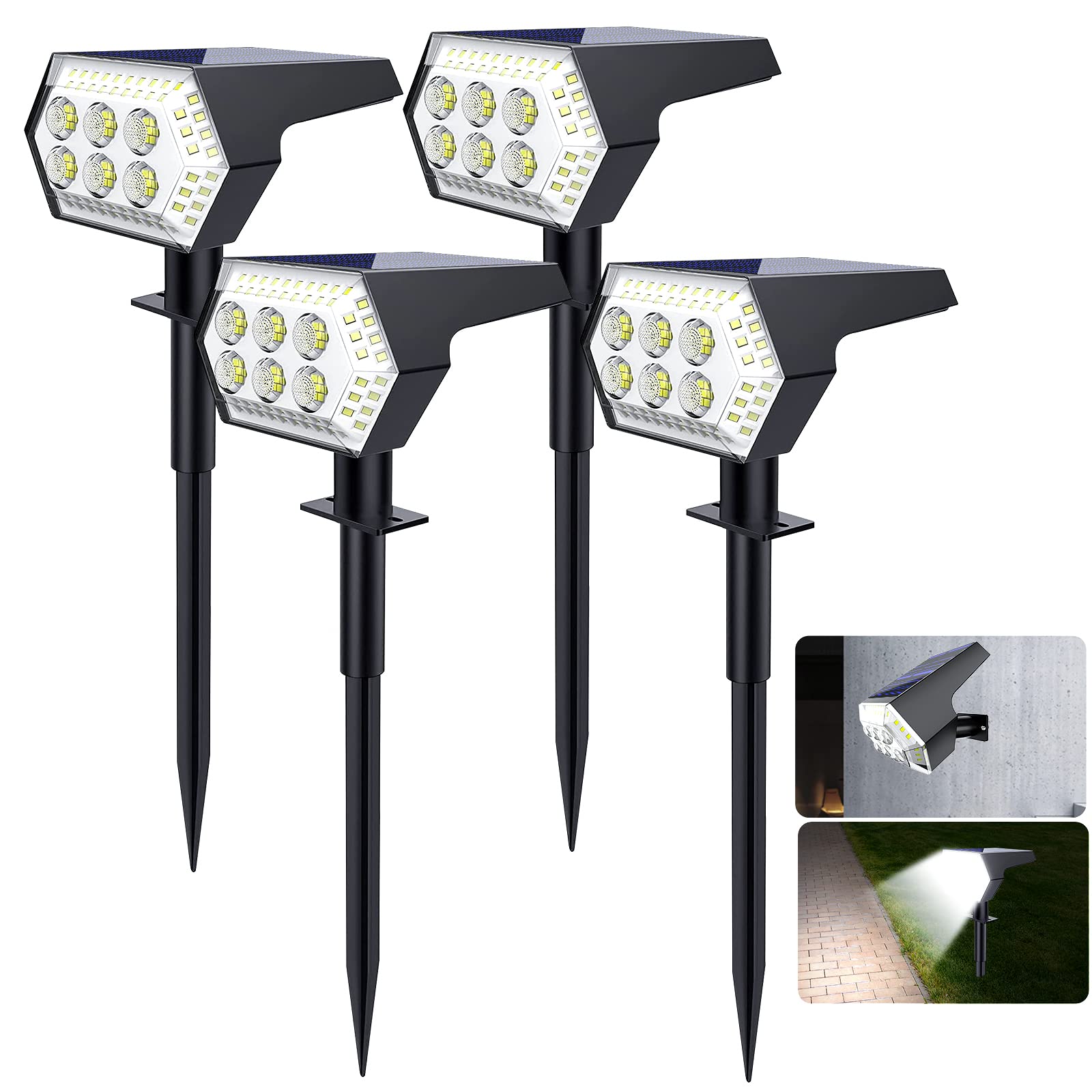 Solar Landscape Spotlights Outdoor, 108 LEDs Landscape Solar Outdoor ...