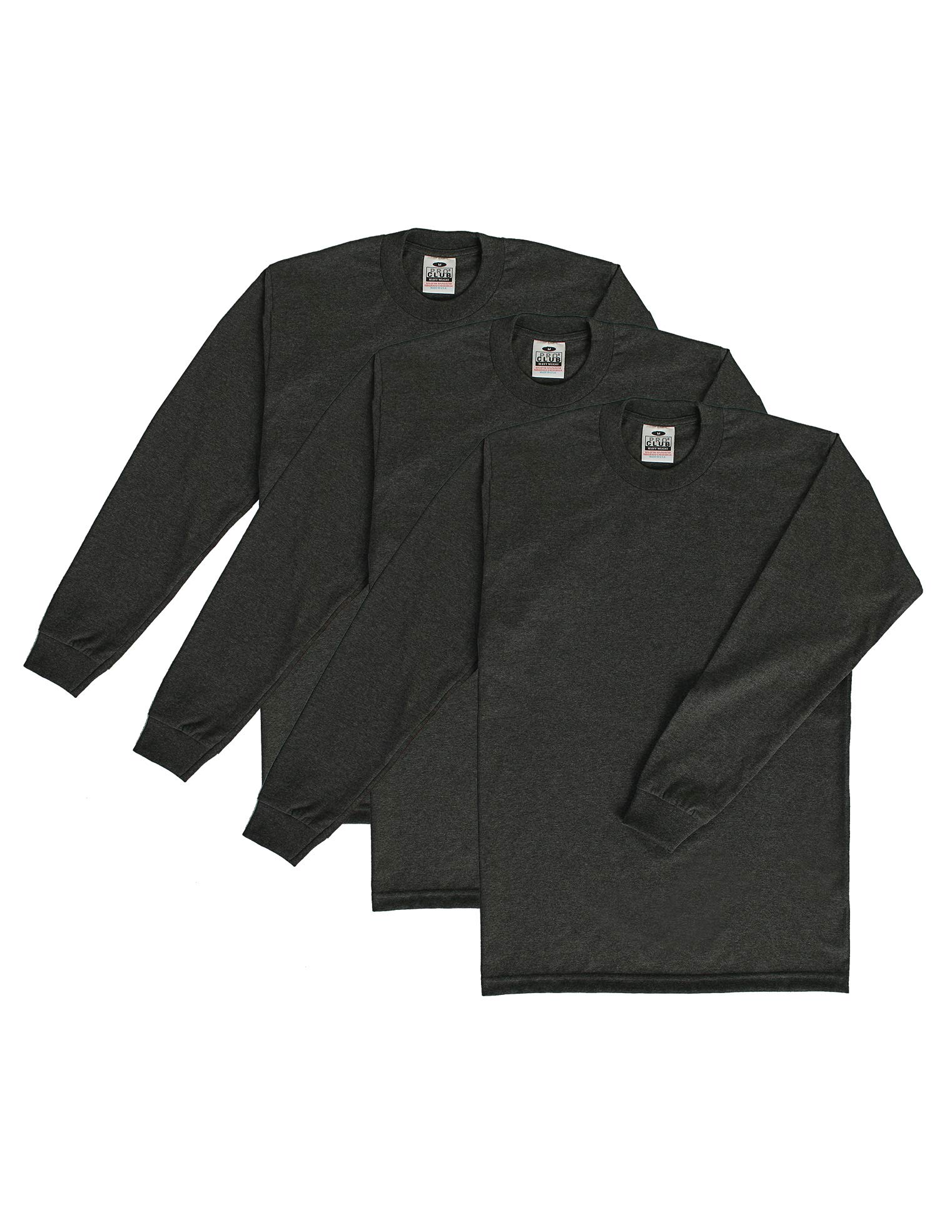 Snapklik.com : Pro Club Mens 3-Pack Heavyweight Cotton Long Sleeve Crew ...