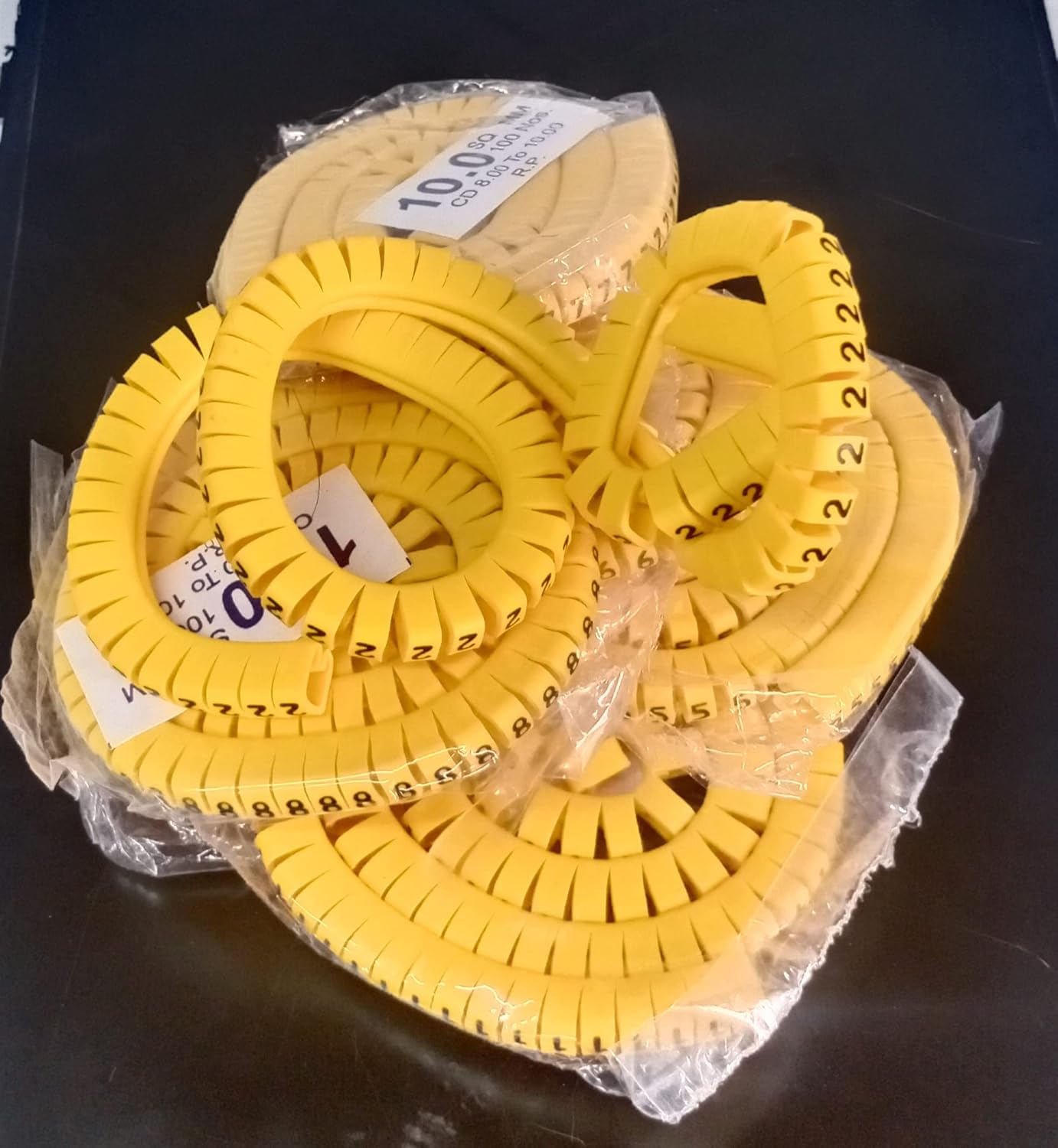 Generic PVC Ferrules (Numbered 0-9) 10mm Yellow : Amazon.in: Home ...