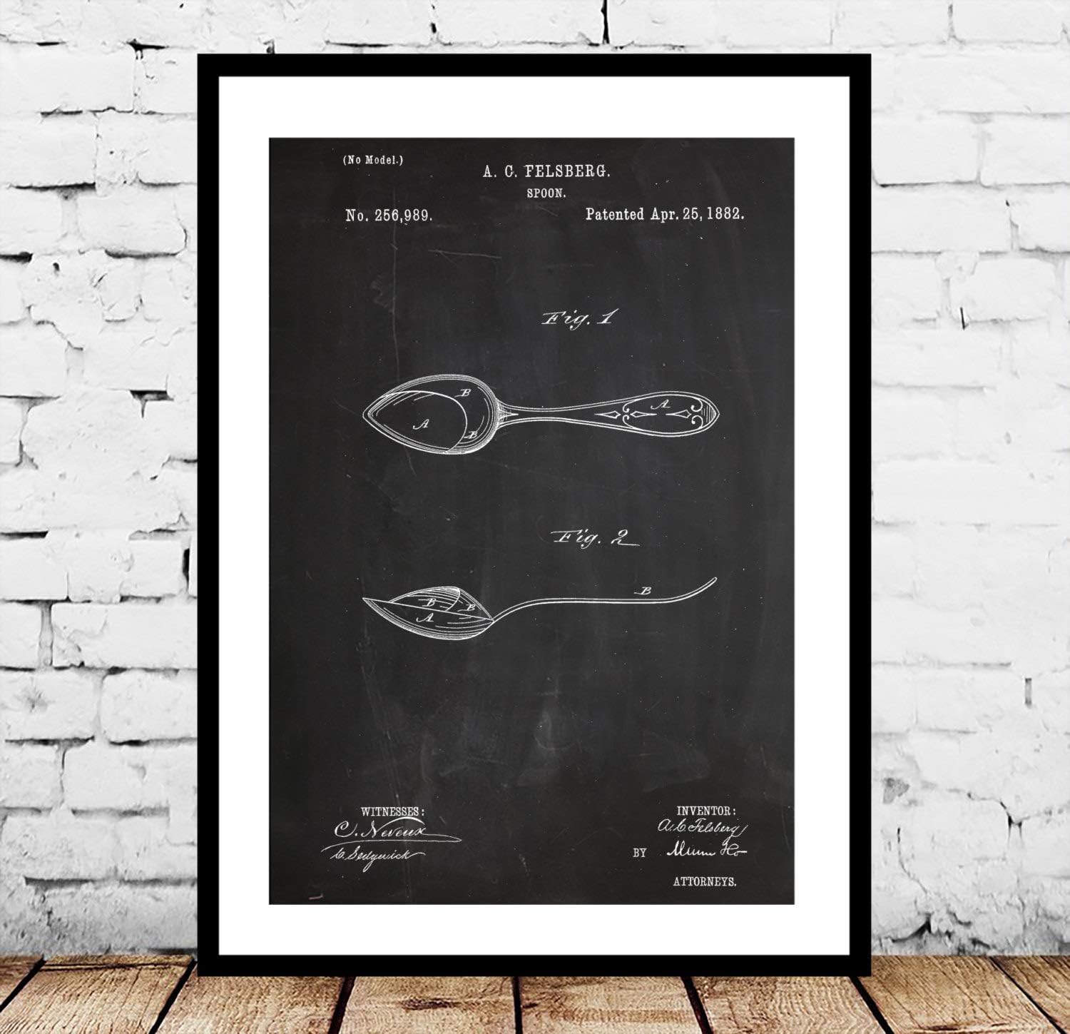 Spoon Print Spoon Poster Spoon Patent Spoon Decor Spoon Art Spoon Wall ...
