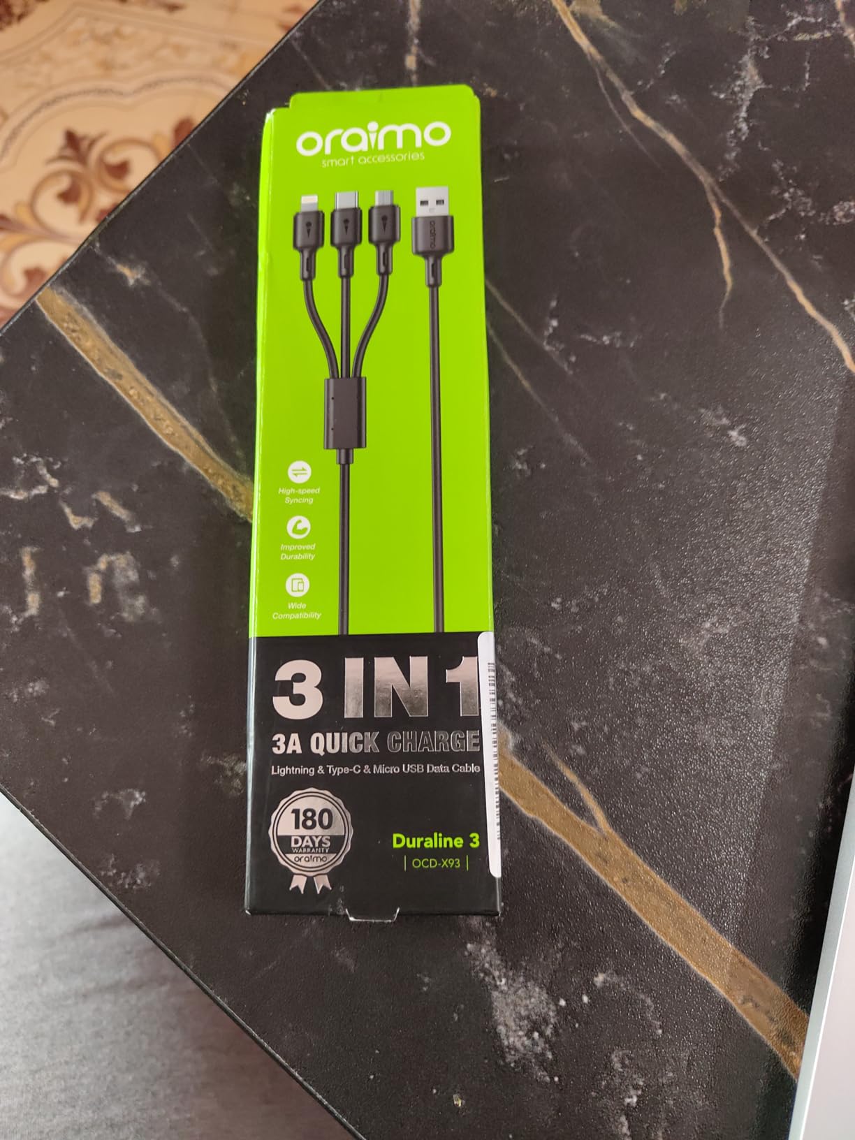 Oraimo Micro USB Cable, 2.1A 1.5m Nylon Braided Unbreakable Charging ...