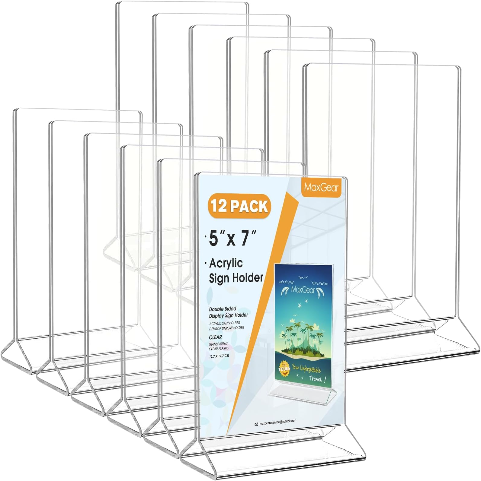 Amazon.com: Daseyyue Acrylic Sign Holder - 5 x 7 inches,T Shaped ...