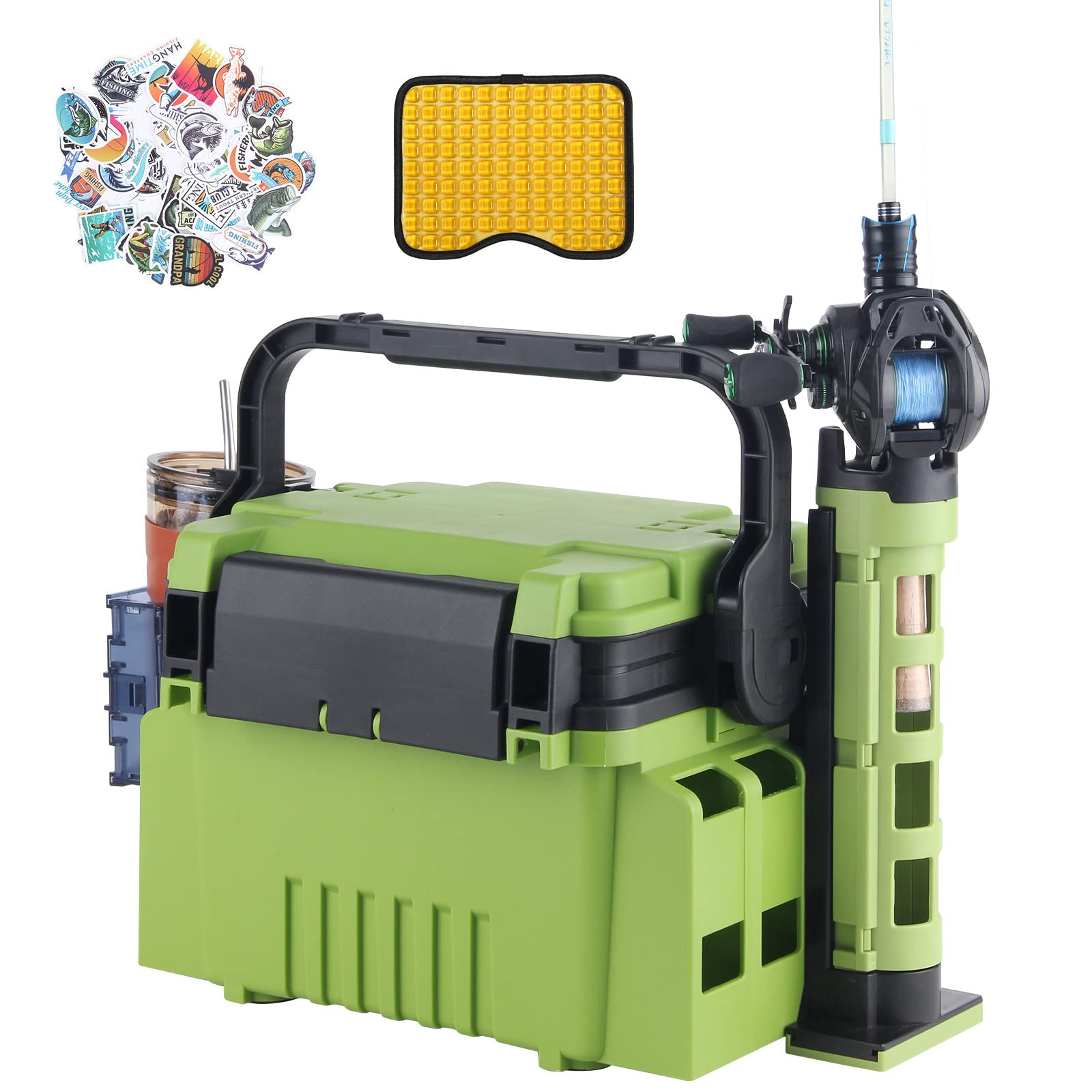 HAUT TON 7L Outdoor Fishing Crate Tackle Box, Portable And Sittable ...