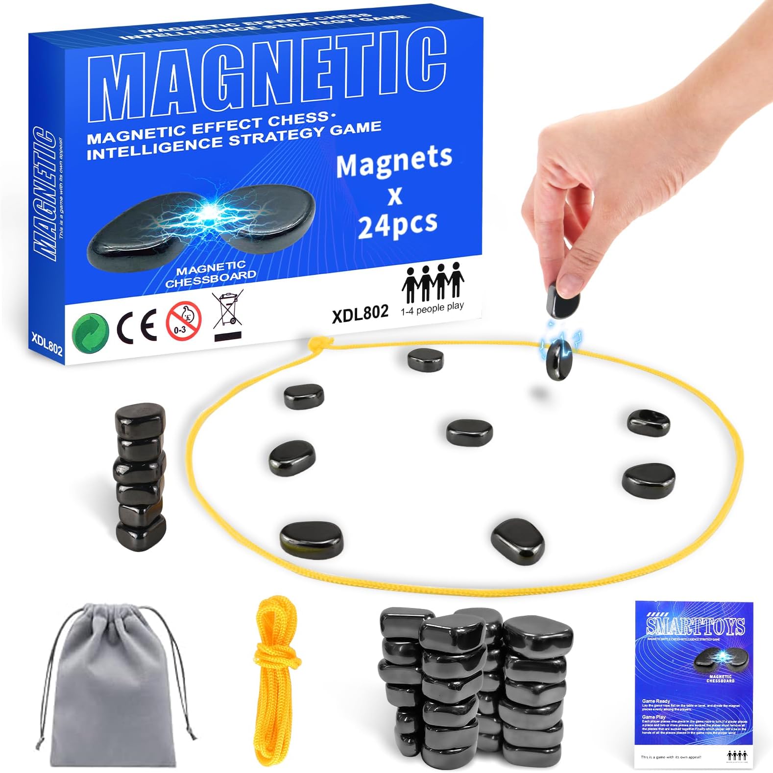 Foquyai 2024 New Magnetic Chess Game,Magnetic Chess Game with 24 Stones ...