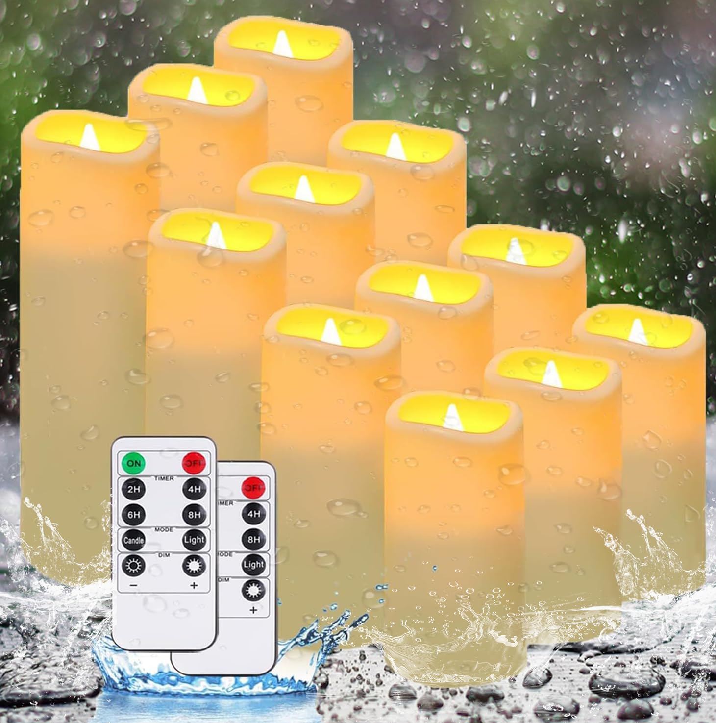 Amazon.com: QQFCTOO Outdoor Waterproof Flameless Candle,Battery ...
