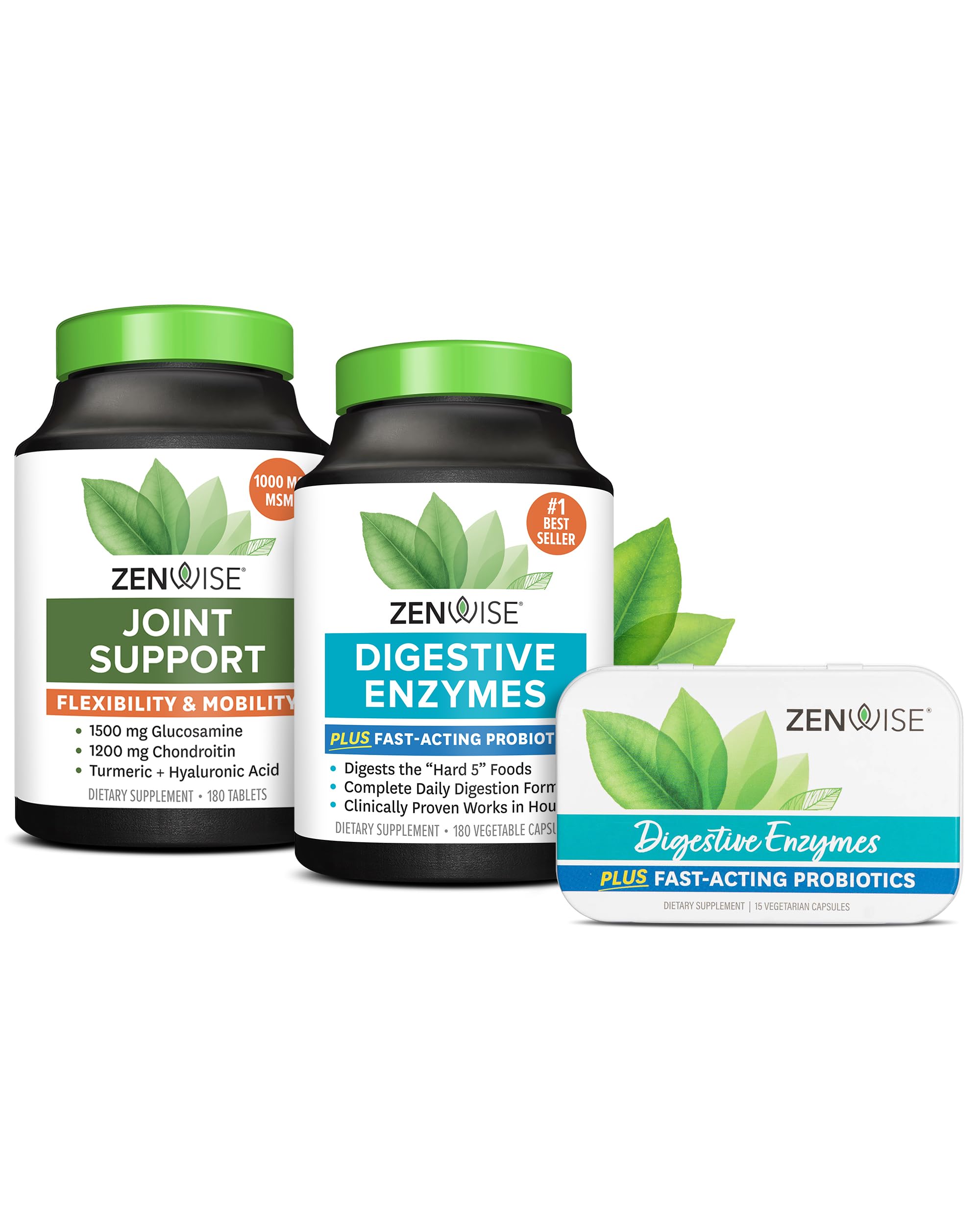 Amazon.com: Zenwise Health Digestive Enzymes, Joint Support, and Travel ...