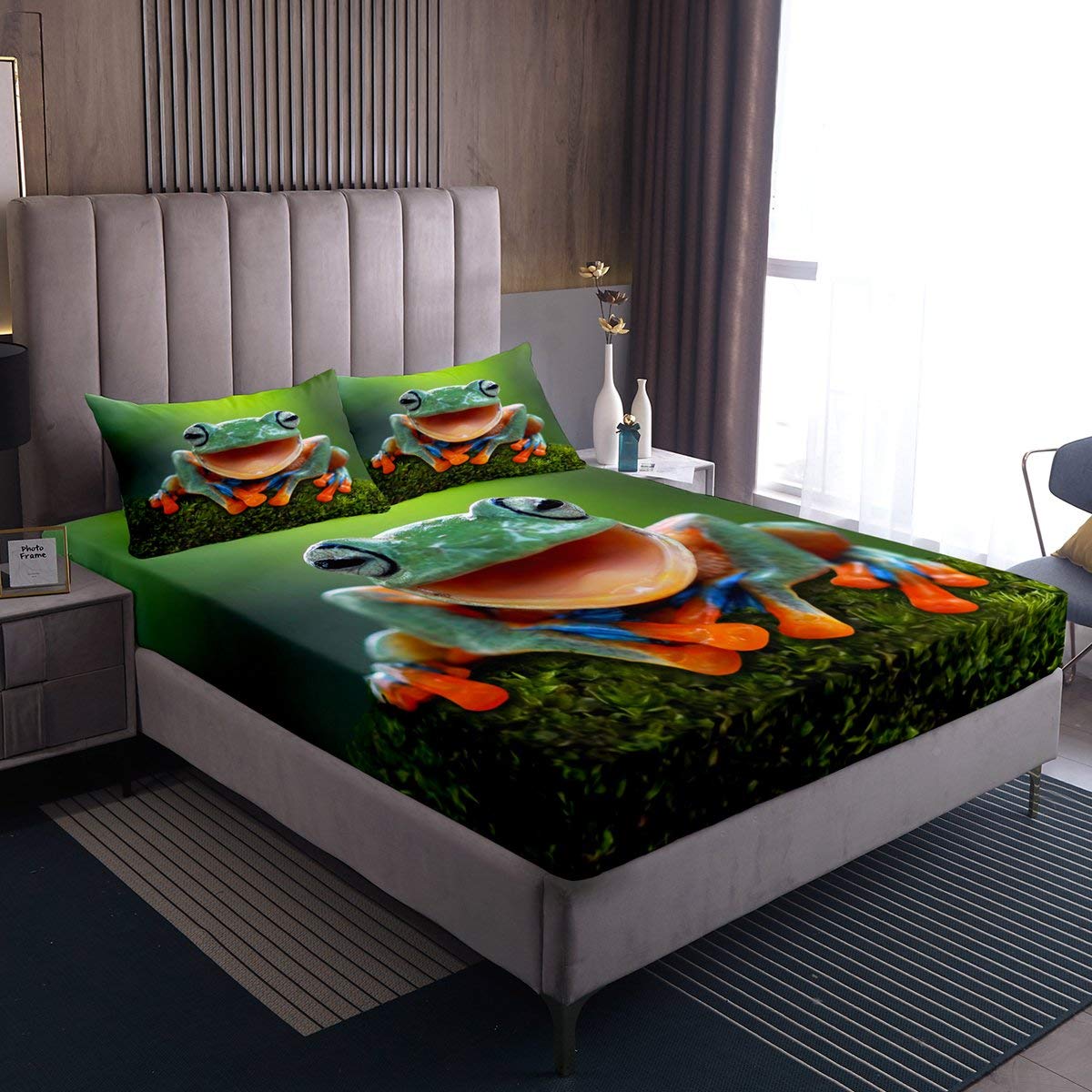 Amazon.com: Feelyou Frog Bed Sheets Tropical Amphibian Bed Sheet Set ...