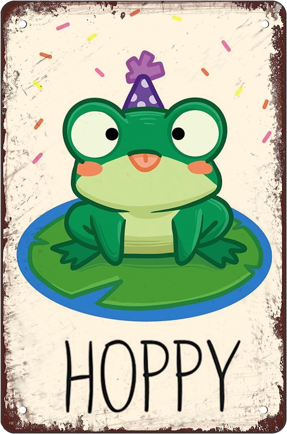Hoppy Frog Metal Tin Sign Vintage Frog Metal Signs for Home Bathroom ...