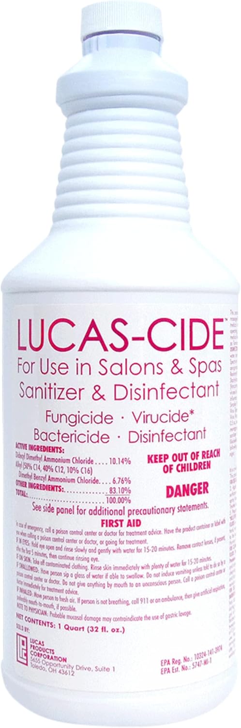 LUCAS-CIDE Salon and Spa Disinfectant, Pink, 32 Ounce : Amazon.co.uk ...