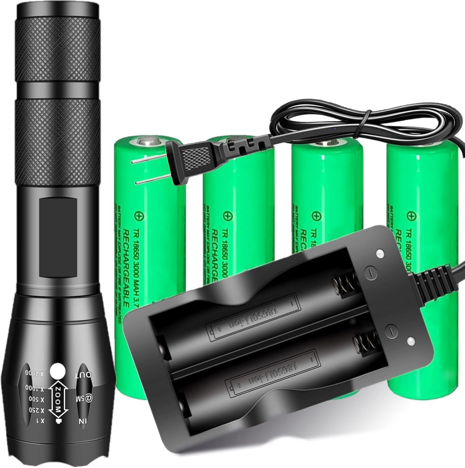 ULTRAFIRE Flashlight 5 Modes 2000 Lumens Aluminum Alloy Material ...